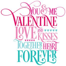valentine word art