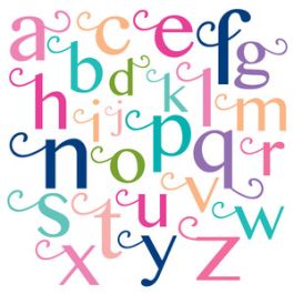 monogram swirl alphabet - lowercase