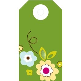 green floral tag