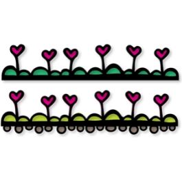 heart flower border|18492