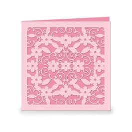 damask square folded card