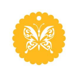 butterfly tag with scalloped edges
