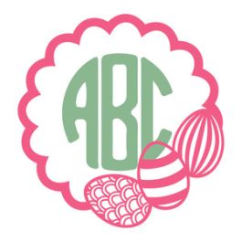 easter scallop monogram frame