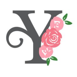 cursive floral monogram d