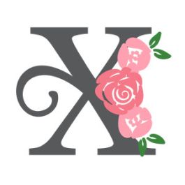 cursive floral monogram d