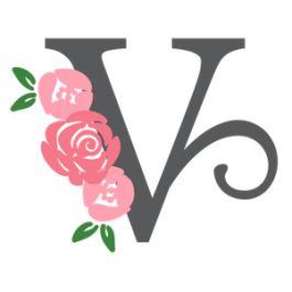 cursive floral monogram d