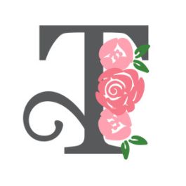 cursive floral monogram d