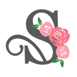 cursive floral monogram d