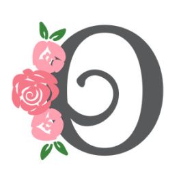 cursive floral monogram d