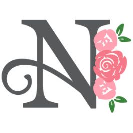 cursive floral monogram d