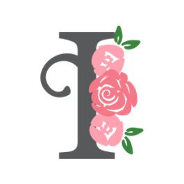 cursive floral monogram d