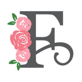 cursive floral monogram d