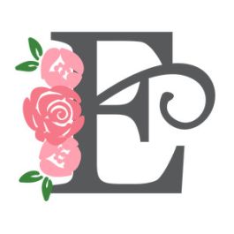 cursive floral monogram d