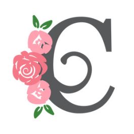 cursive floral monogram d