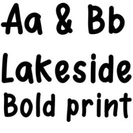 lakeside bold print font