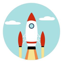 layered circle rocket