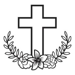 floral laurel cross