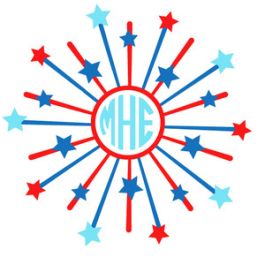 fireworks monogram frame