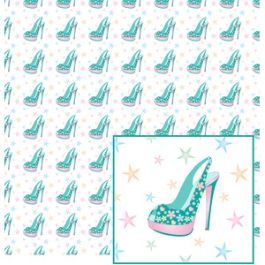 flowered high heel pattern