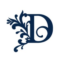 cursive floral monogram d