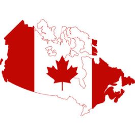 canada map with maple leaf