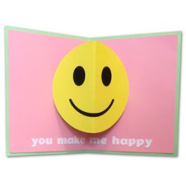 happy face pop-up card
