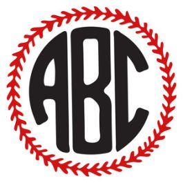 baseball stitches monogram frame