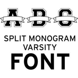 split monogram varsity font|207992
