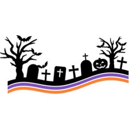 graveyard halloween border