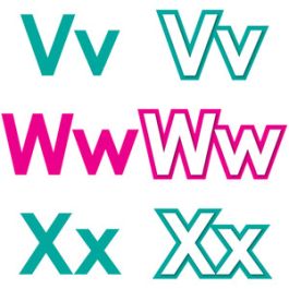 school letters - vwx