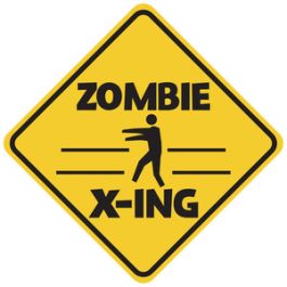 zombie crossing sign