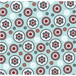 red and black mod floral pattern