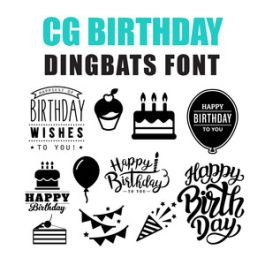 cg birthday dingbats font