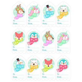christmas animal gift tags