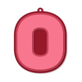 layered monogram tag - o