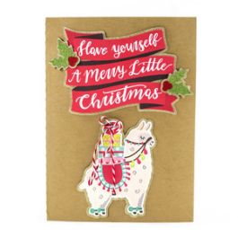 llama christmas card