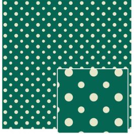 green and cream polka dot pattern