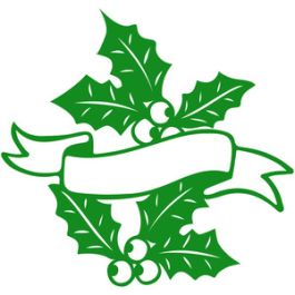 christmas holly scroll