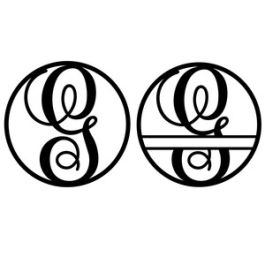 fancy monogram circle nameplate g|239809