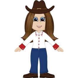 cowgirl paper doll
