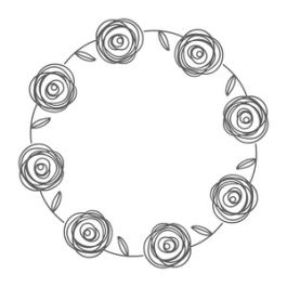 roses monogram frame circle