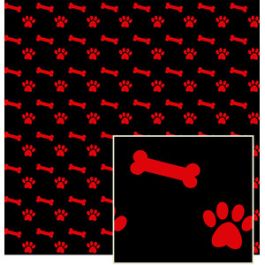 dog paw on red