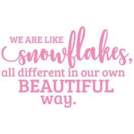 we are like snowflakes