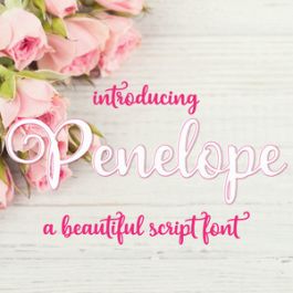 silhouette penelope script font
