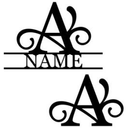 flourish monogram nameplate a|255142