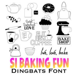 si baking fun dingbats font