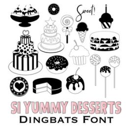 si yummy desserts dingbats font
