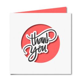 'thank you' cut out square card