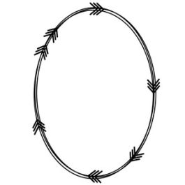 arrow doodle oval frame