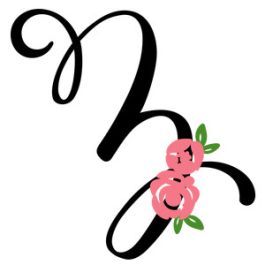 cursive floral monogram d